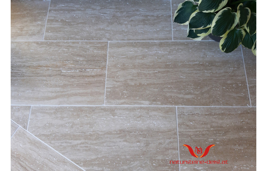 TRAVERTIN BEIGE VEIN CUT BODENPLATTEN - noch ca. 21 m² lagernd ...