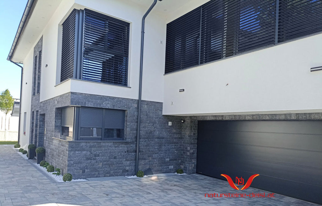 KALKSTEIN "NERO" ANTHRAZIT-SCHWARZ VERBLENDER-RIEMCHEN ( Höhe 10 cm ...